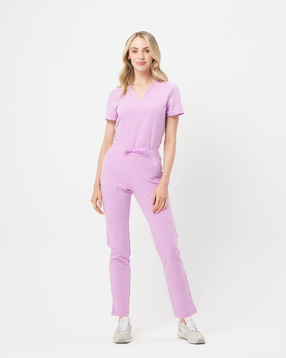 CLARISSA Skinny Leg Scrub Pants - Lavender Haze – Scrub Lab - Premium ...