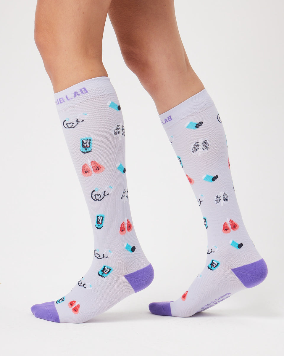 WE BE-LUNG Together Purple Compression Socks for Nurses & Healthcare ...