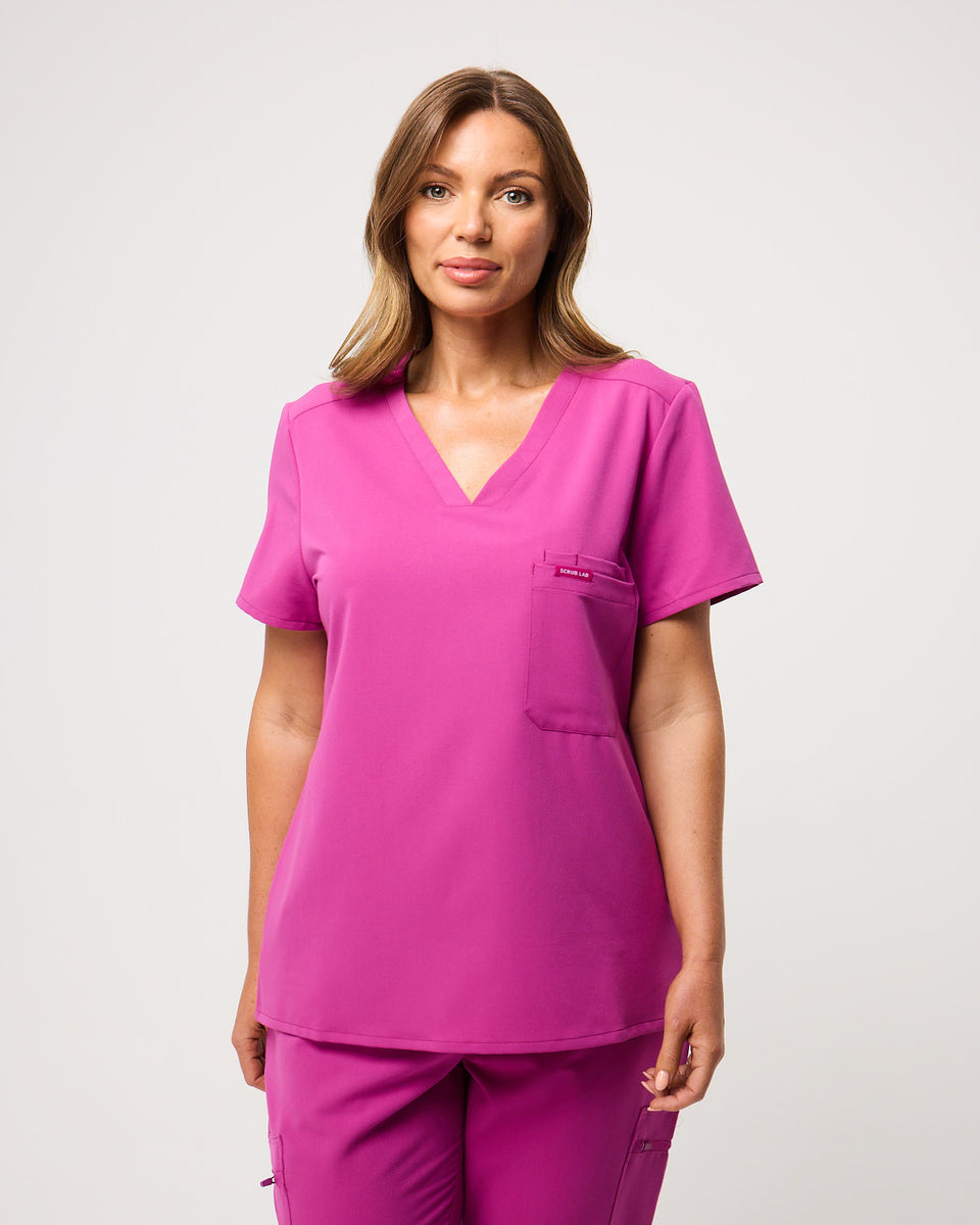 FLORENCE Three Chest Pocket Scrub Top (Original SLTECH™ fabric) - Fuch ...