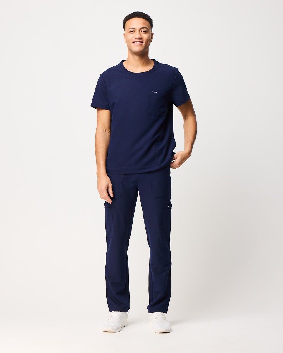 HENRY Crew Neck Scrub Top - Navy – Scrub Lab - Premium Medical Apparel