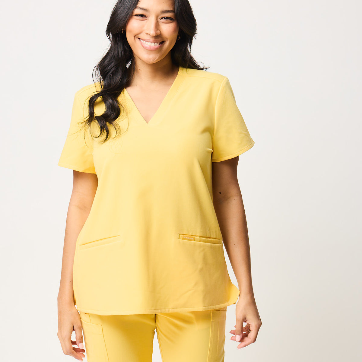 Women’s Elizabeth Two Pocket Scrub Top | Meadow Yellow – Scrub Lab ...