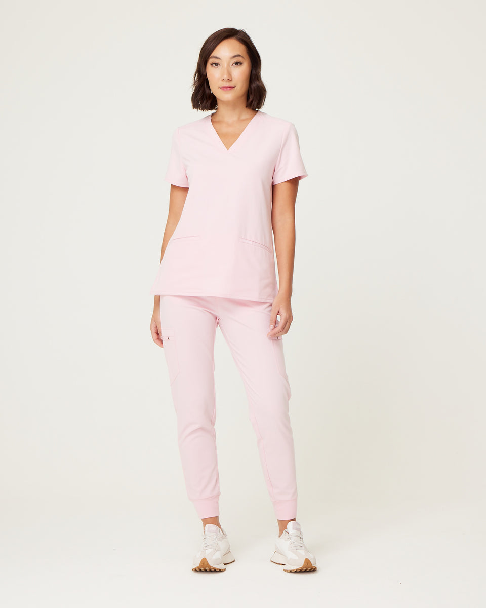 ELIZABETH Two Pocket Scrub Top (Original SLTECH™ fabric) - Powder Pink ...